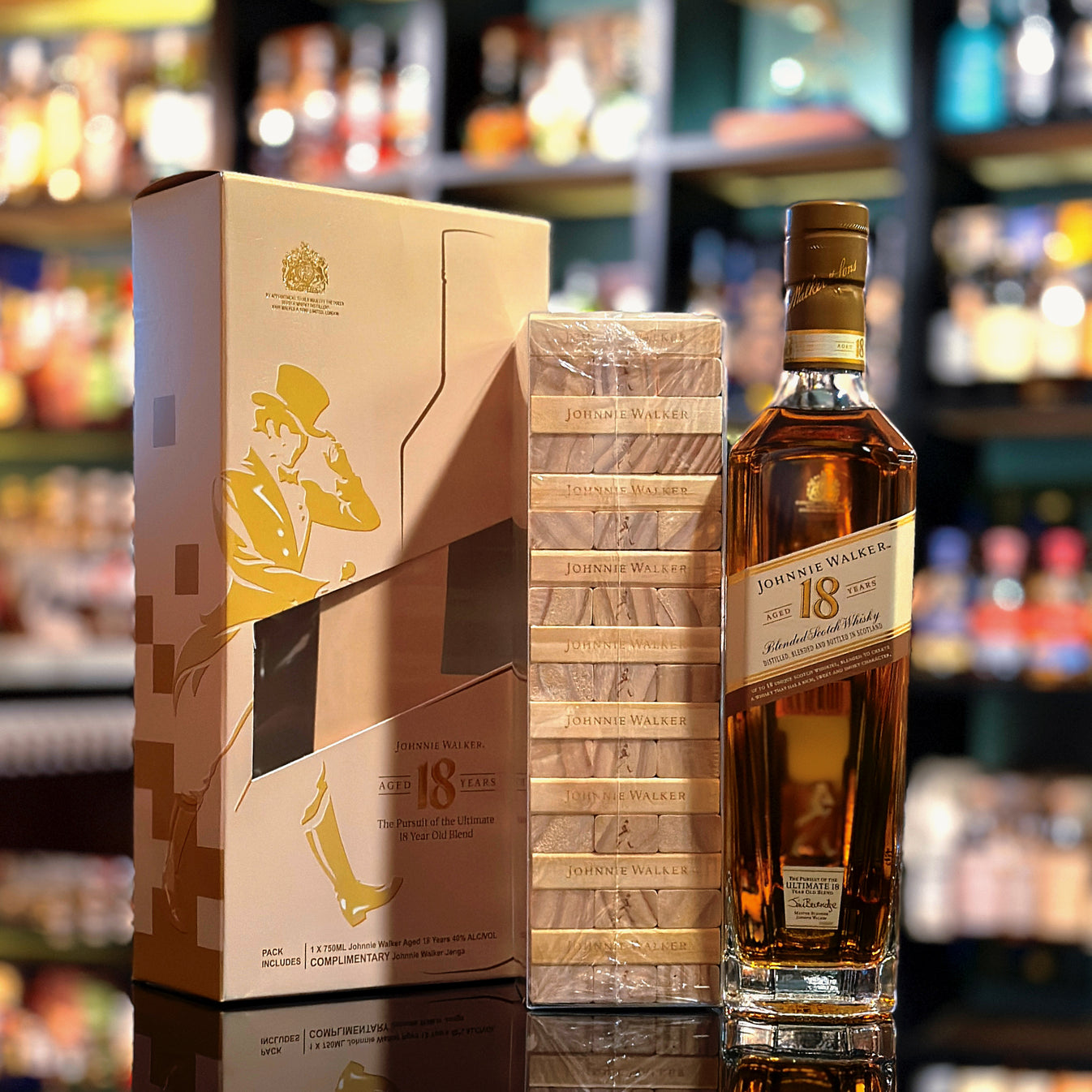 Johnnie Walker 18 Year Old Blended Scotch Whisky (Jenga Giftset) – The ...